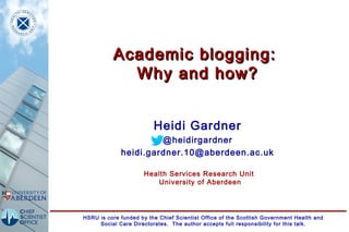Academic blogging - Why and how? | PPT
