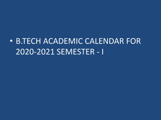 Academic Calendar - MITAOE | PPTX