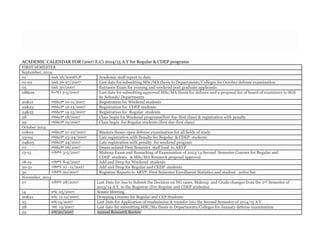 Academic calendar for | PPT