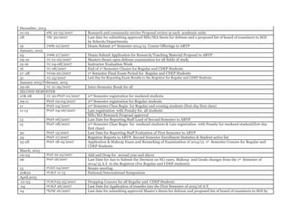 Academic calendar for | PPT