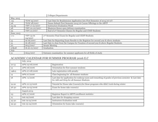 Academic calendar for | PPT