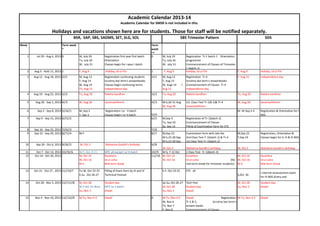 Academic calendar revised | PDF