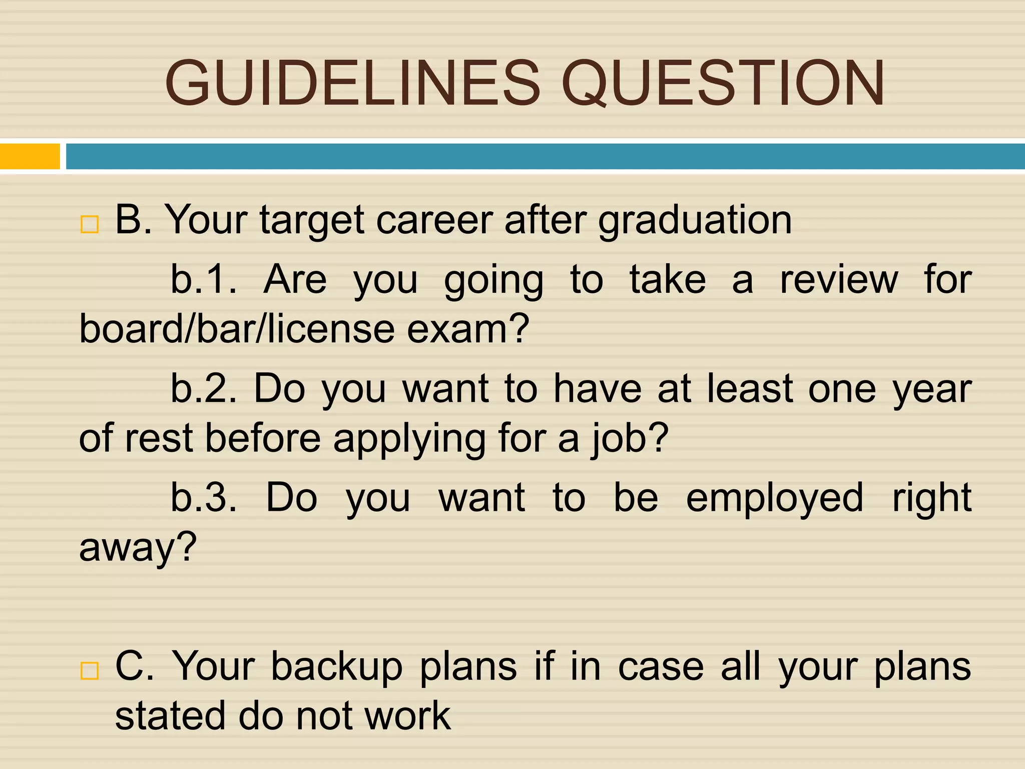 Academic & career bucketlist | PPT