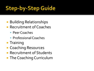 Creating an Academic Coaching Program | PPTX