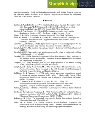 Academic Competitions And Programs Designed To Challenge The ...