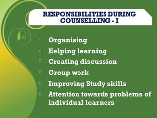 Academic counselling role and responsibilities of counsellor | PPT