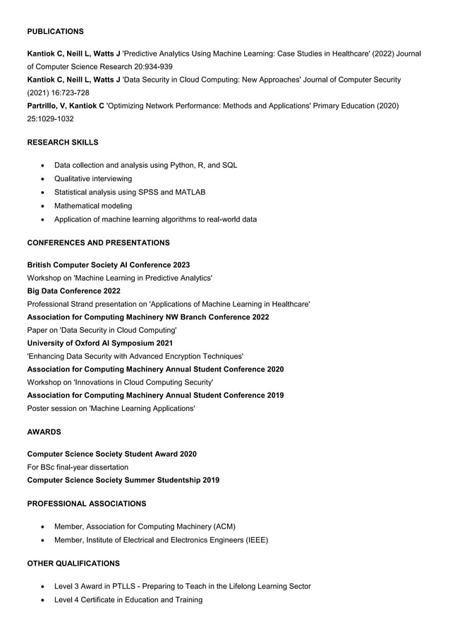 Academic CV Fully Editable Template.docx | Free Download