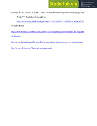 Academic Discourse Analysis On Thesis Acknowledgements Written By ...