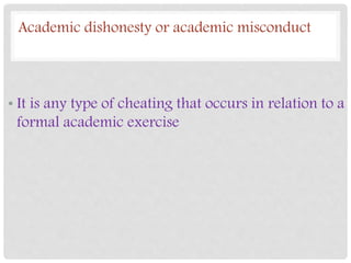 Academic dishonesty | PPTX