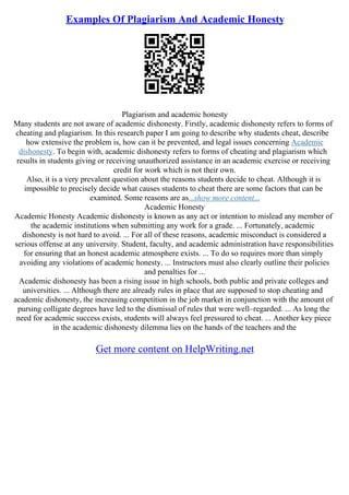 Academic Dishonesty Essay | PDF
