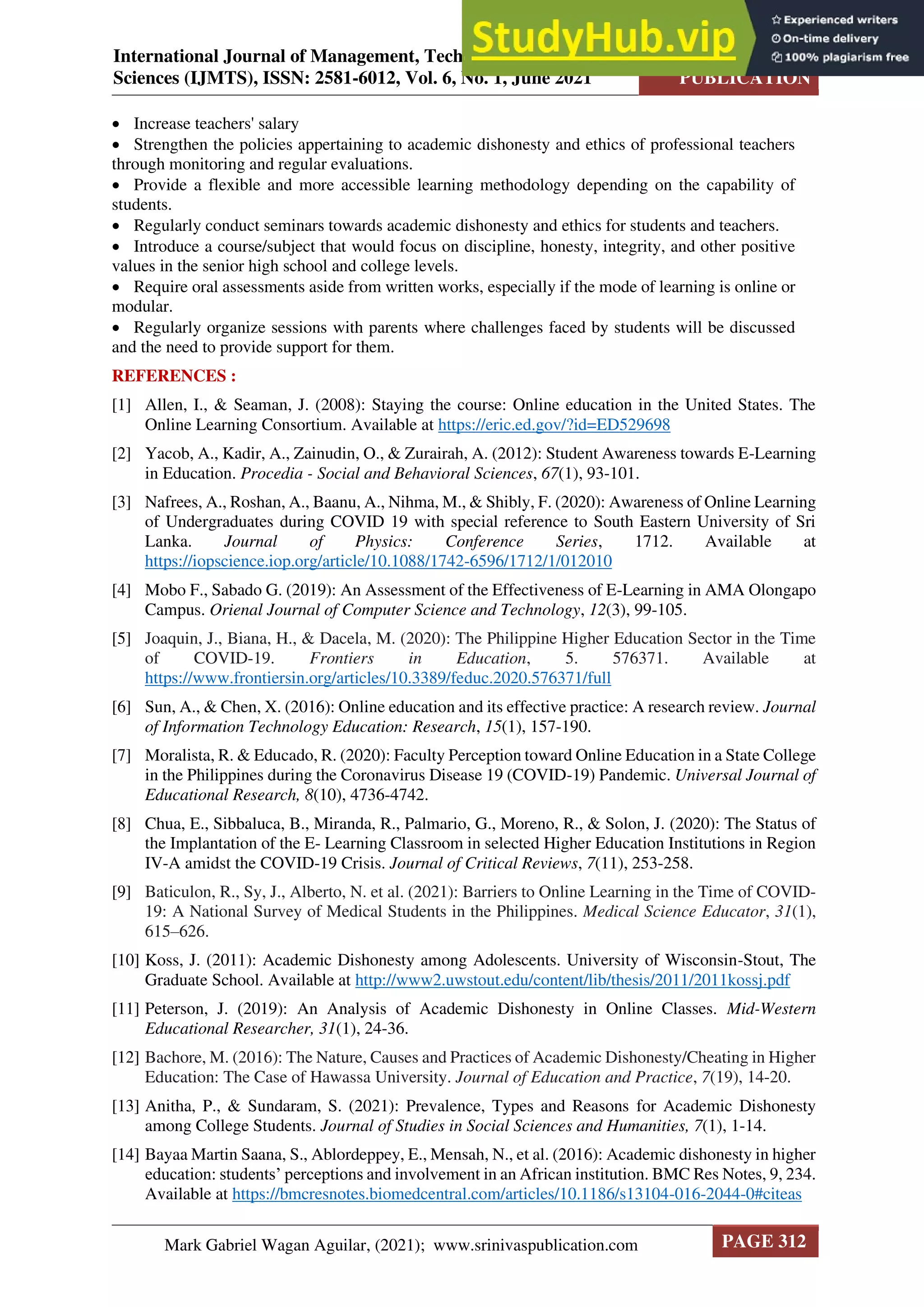 Academic Dishonesty In The Philippines The Case Of 21St Century ...