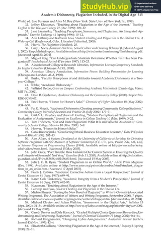 Academic Dishonesty, Plagiarism Included, In The Digital Age A Literature Review | PDF