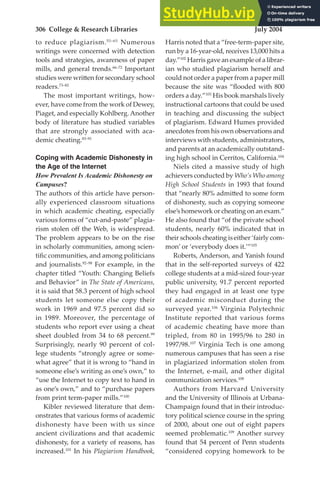 Academic Dishonesty, Plagiarism Included, In The Digital Age A ...