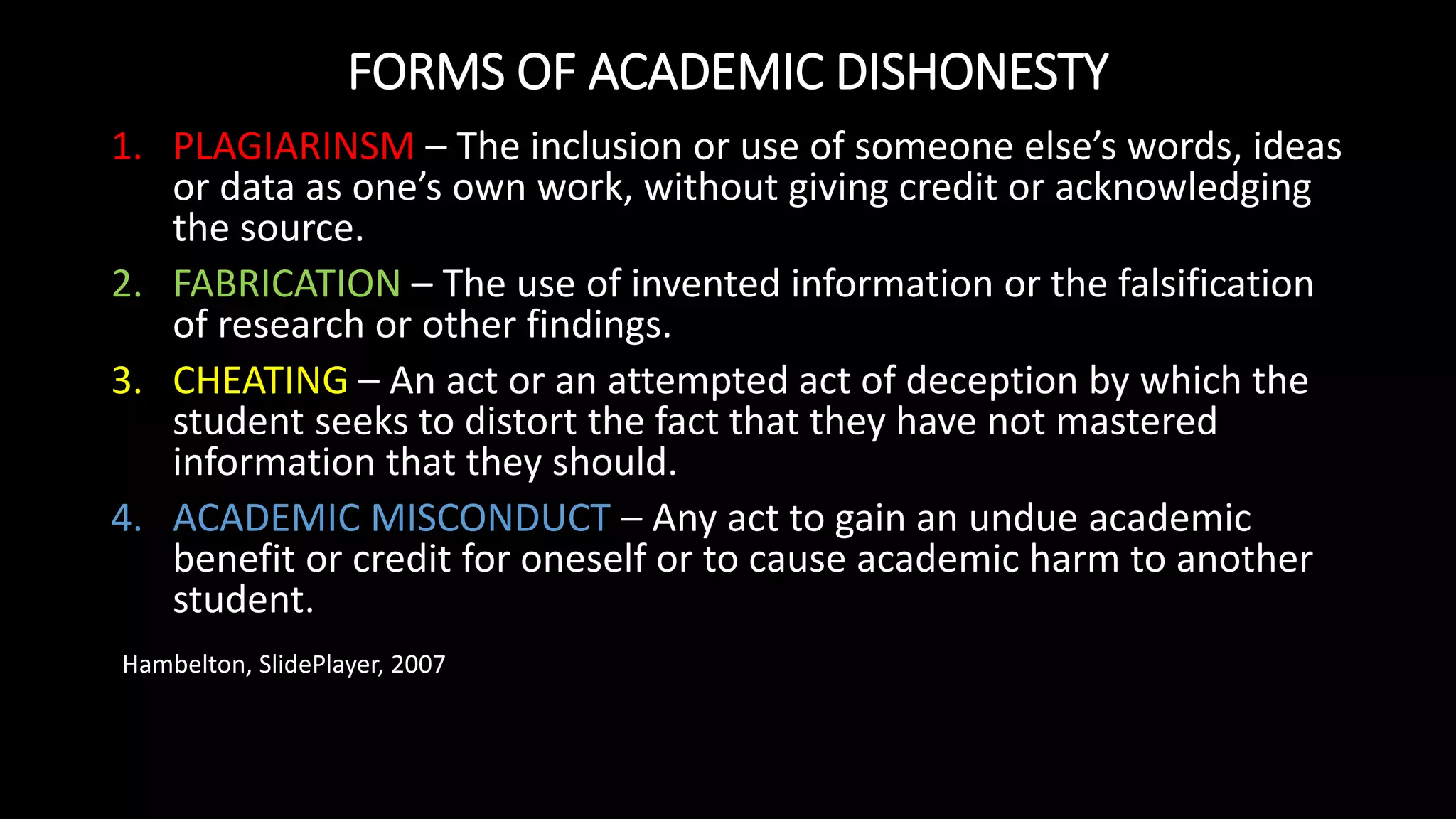 Academic dishonesty presentation | PPTX