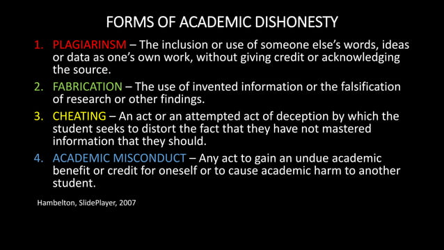 Academic dishonesty presentation | PPT