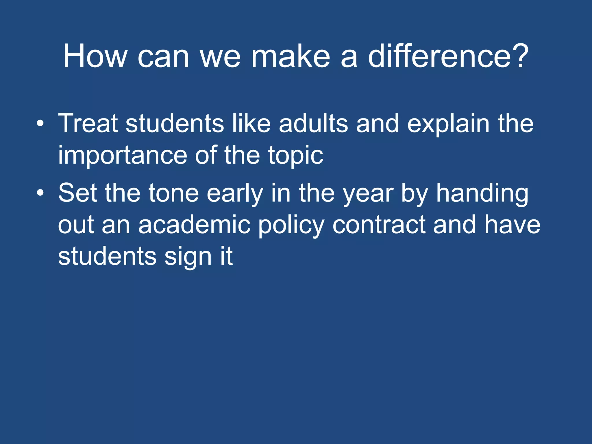 Academic Cheating in the Classroom | PPSX