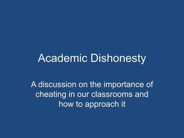 Academic Cheating in the Classroom | PPSX