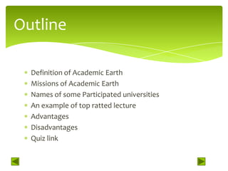 Academic earth | PPTX