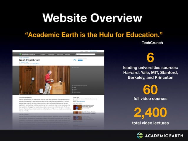 Academic Earth - One Million Visits | PDF