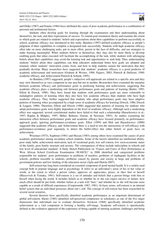 Academic efficacy and self esteem as predictors of academic | PDF