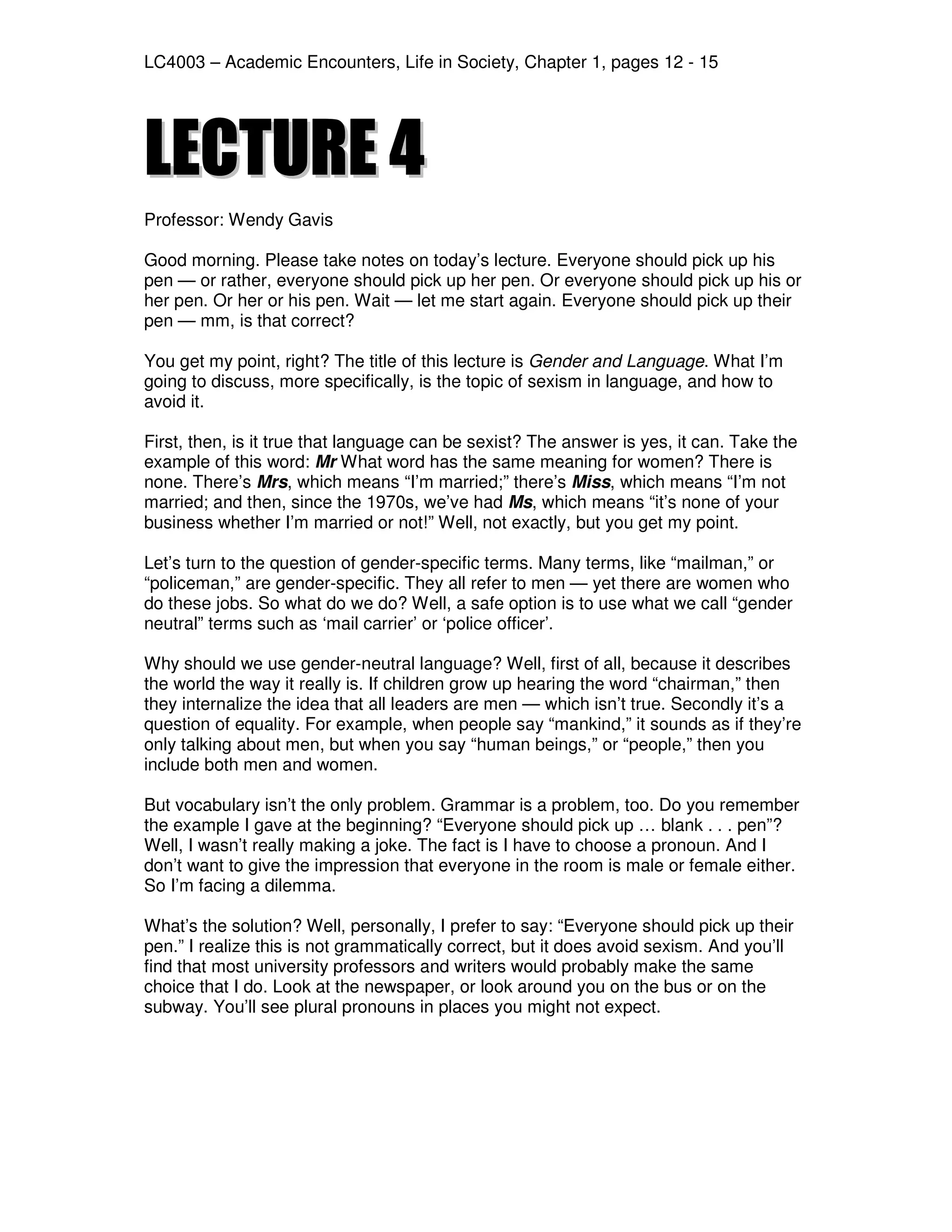Academic encounters lecture scripts | PDF