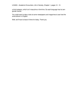 Academic encounters lecture scripts | PDF