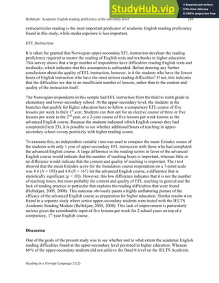 Academic English Reading Proficiency At The University Level A ...