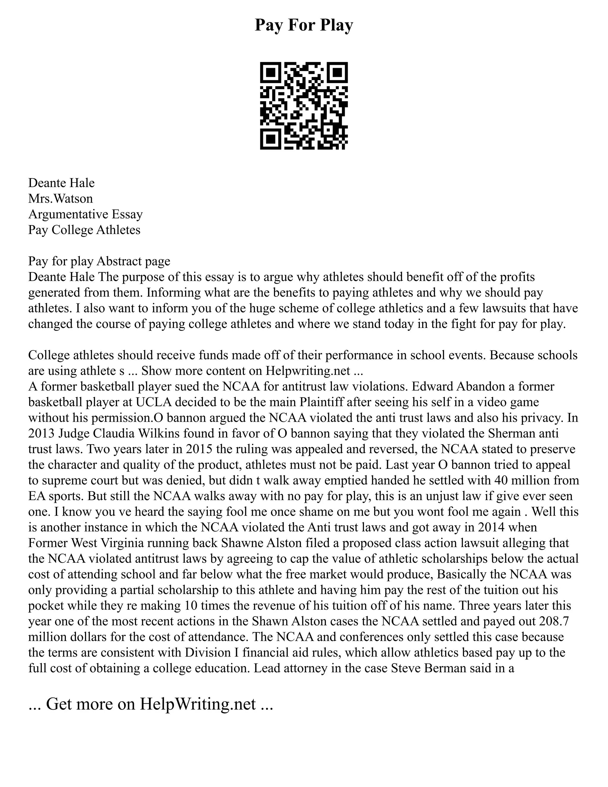 Academic Essay Format Sample - Academic Skills | PDF