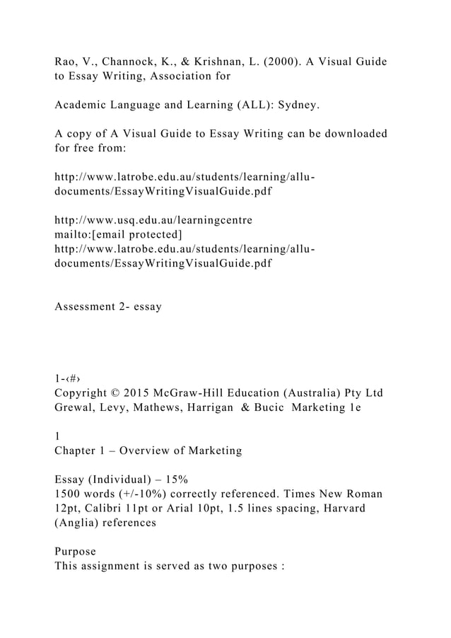Academic Essay Structure Adapted from Rao, V, Channock.docx ...