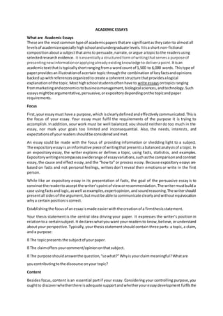 Academic essay topic outline | DOCX