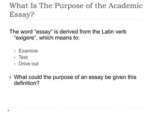 Academic essay writing | PPT