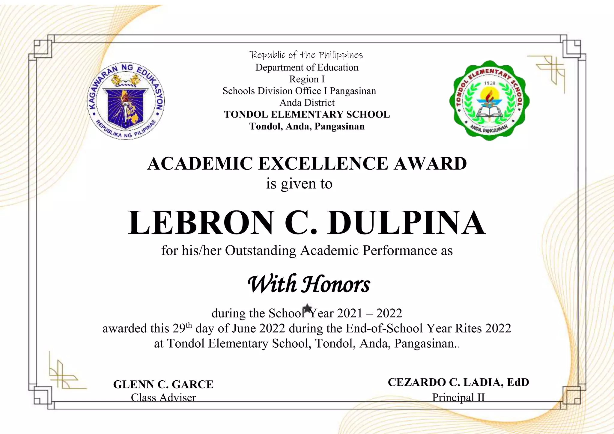 Academic Excellence Award