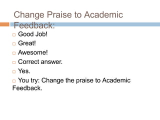 Academic feedback power point | PPT