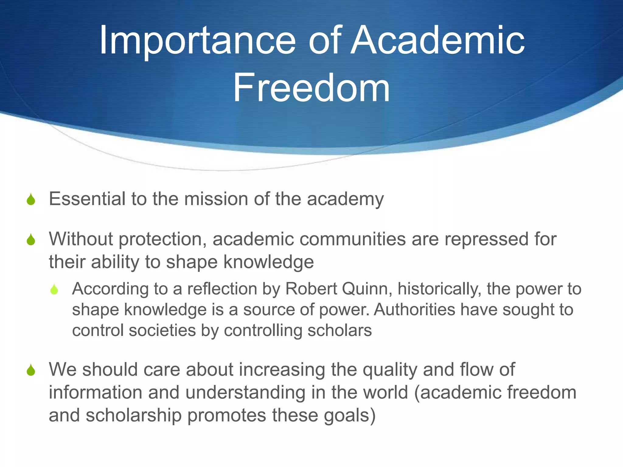 Academic freedom ppt | PPTX