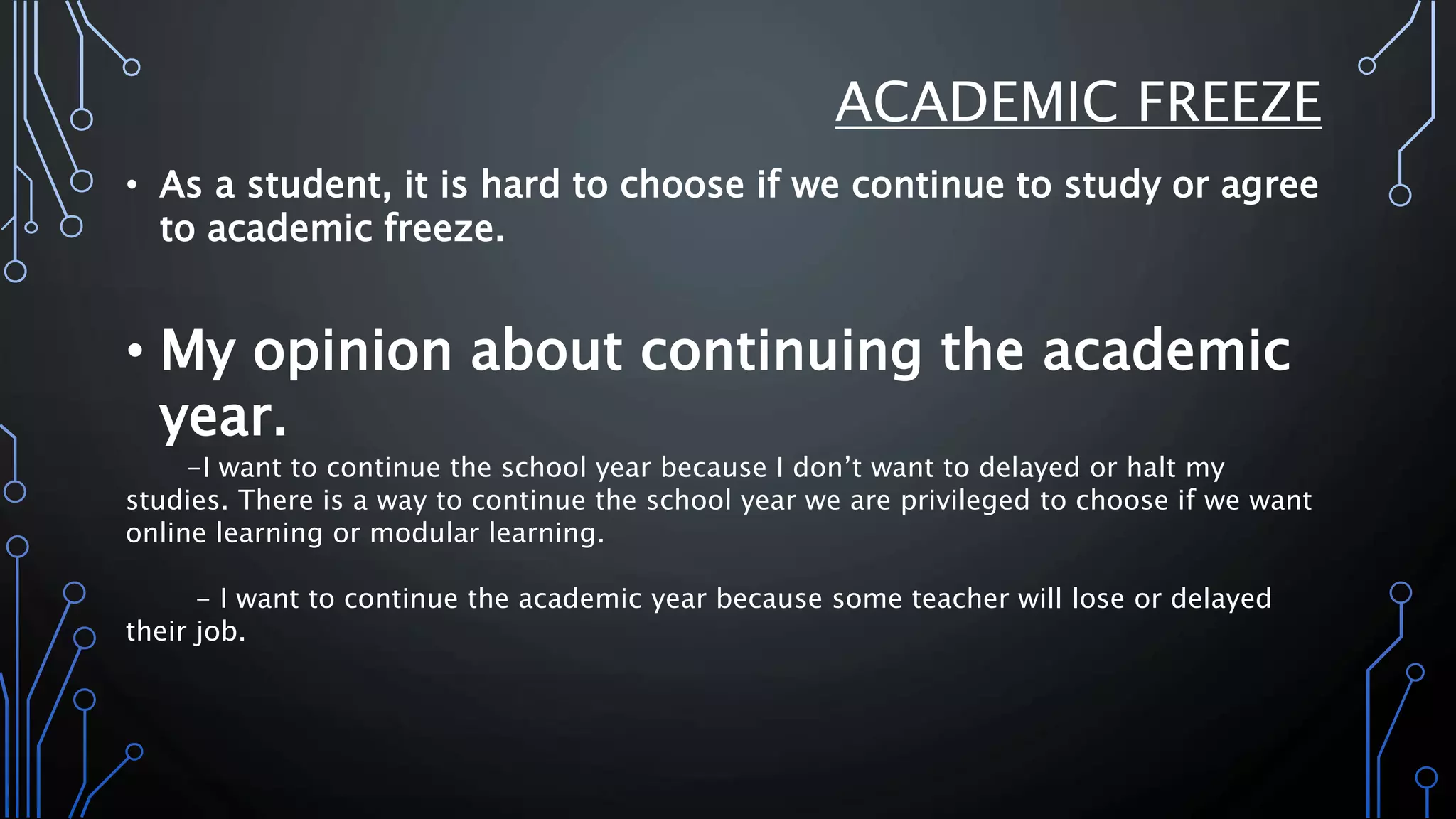 Academic freeze | PPTX