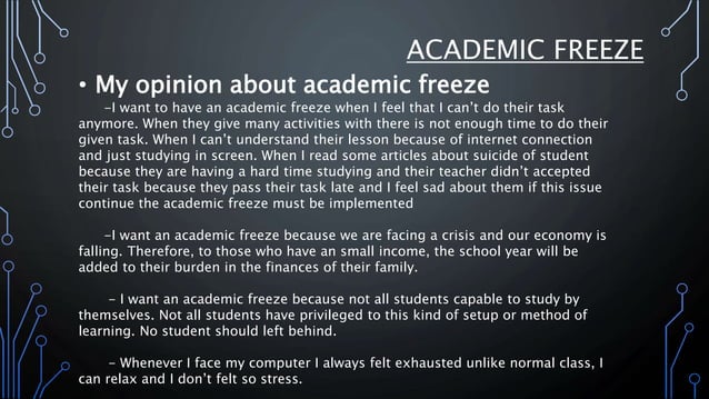 Academic freeze | PPTX | College Planning | College Education