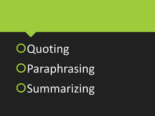 Understanding Plagiarism: Maintaining Academic Honesty | PPT