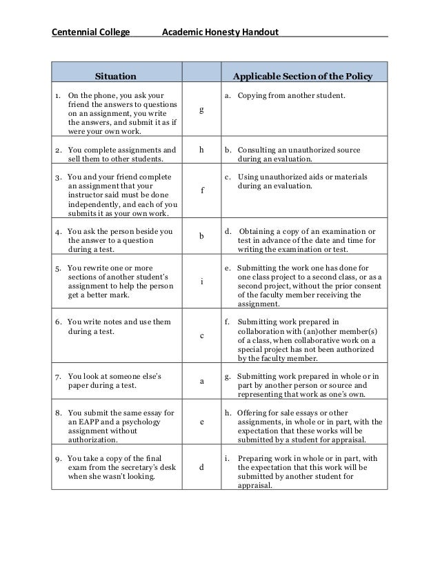 Academic honesty exercises (1)