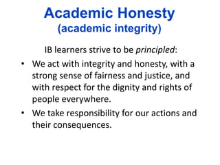 Academic honesty in ib | PPT