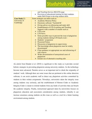 ACADEMIC HONESTY POLICY IN HIGHER EDUCATION AN ETHICAL DILEMMA OF PLAGIARISM AMONG UNIVERSITY ...