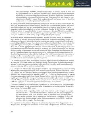 Academic Identity Development Of Doctoral Scholars In An Online Writing ...