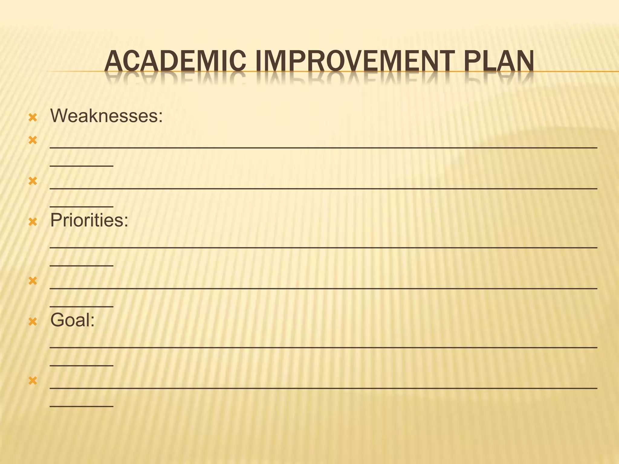 Academic improvement plan | PPTX