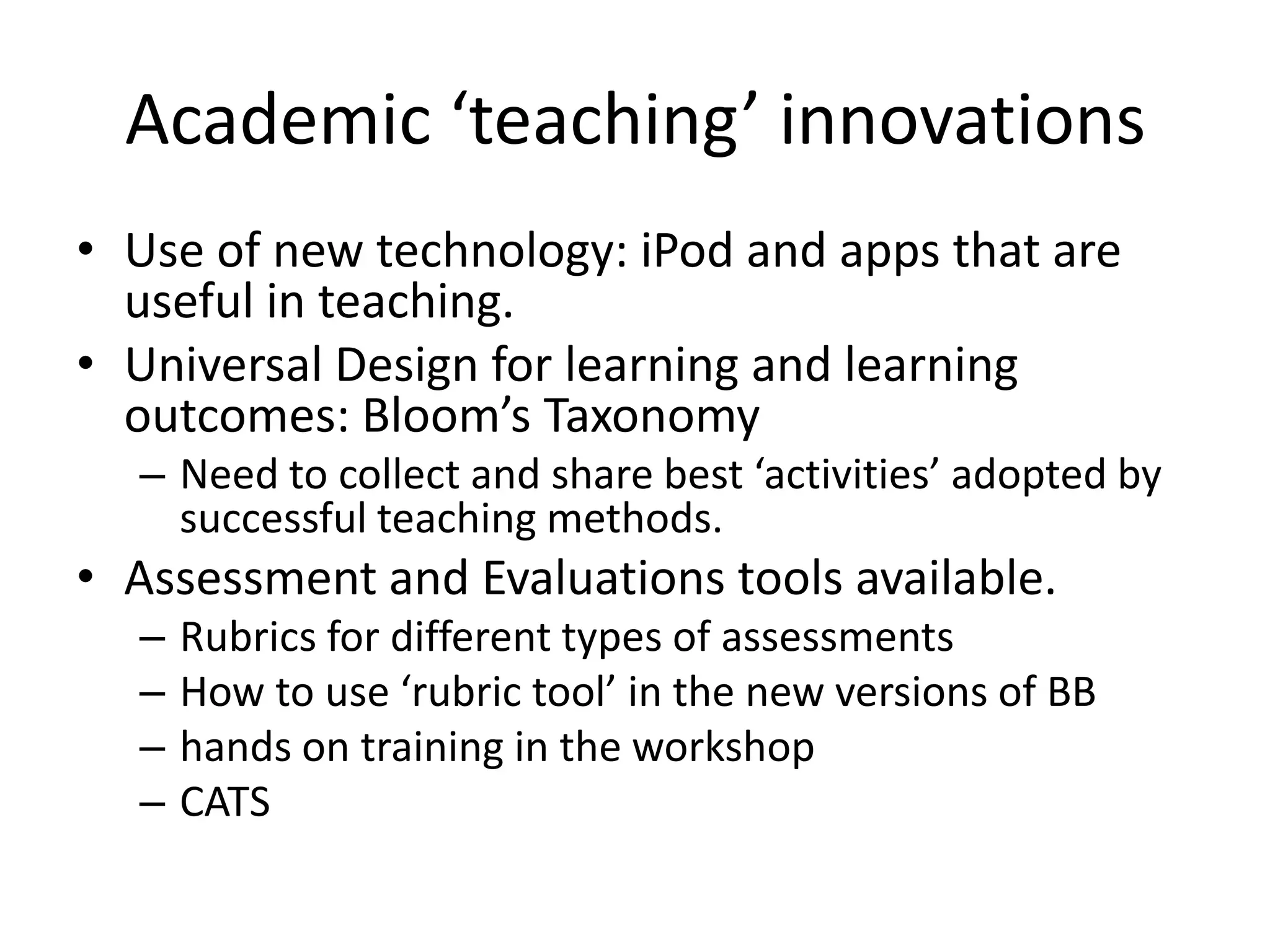 Academic innovations | PPTX
