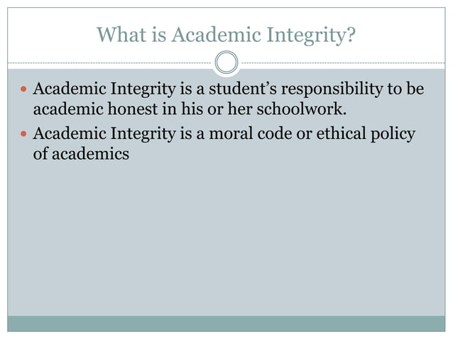 Academic integrity | PPT