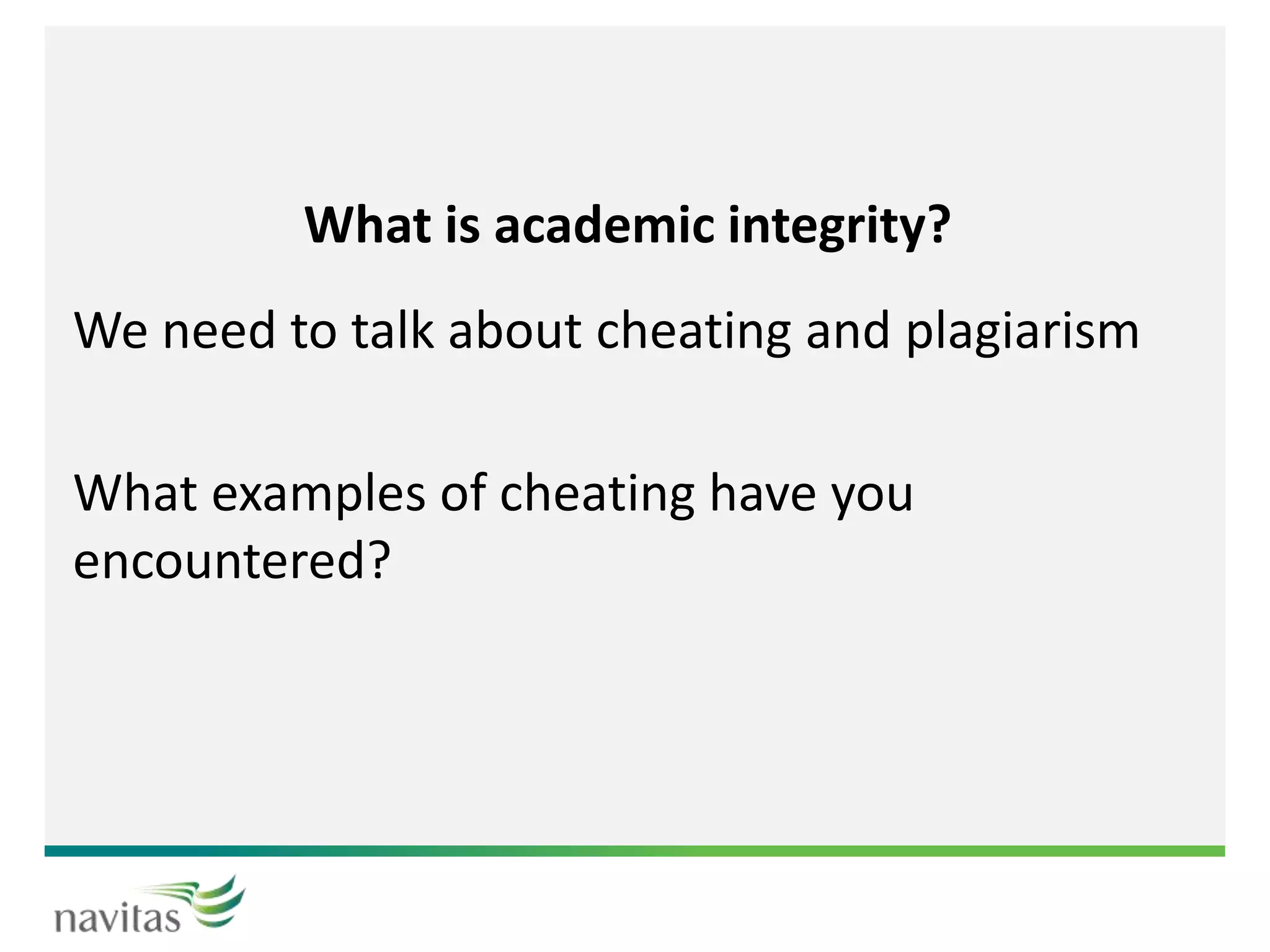 Academic integrity: Shining a light on cheating and ghostwriting | PPT
