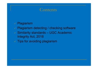 Academic Integrity and Preventing Plagiarism by V. Sriram | PPT