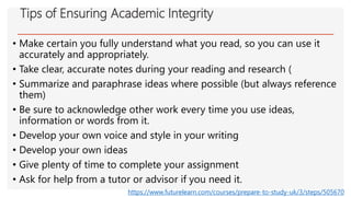 Academic integrity | PPTX