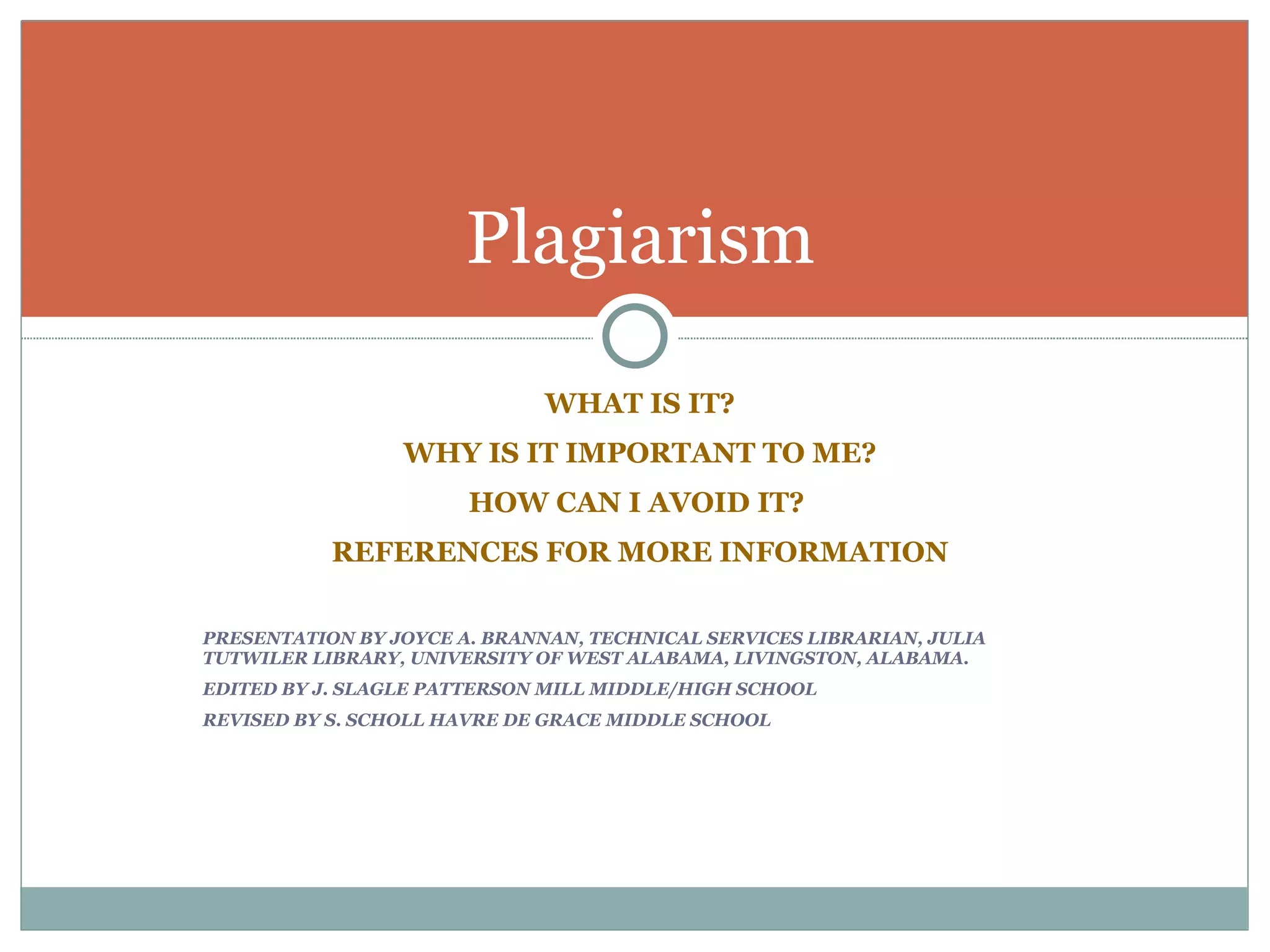 Plagiarism 7th Grade | PPT
