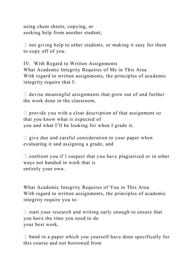 Academic Integrity A Letter to My Students[1] Bill T.docx