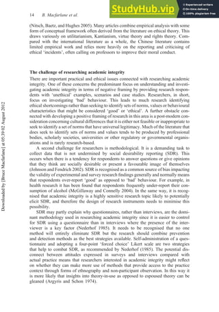 Academic Integrity A Literature Review | PDF | Undergraduate Education ...